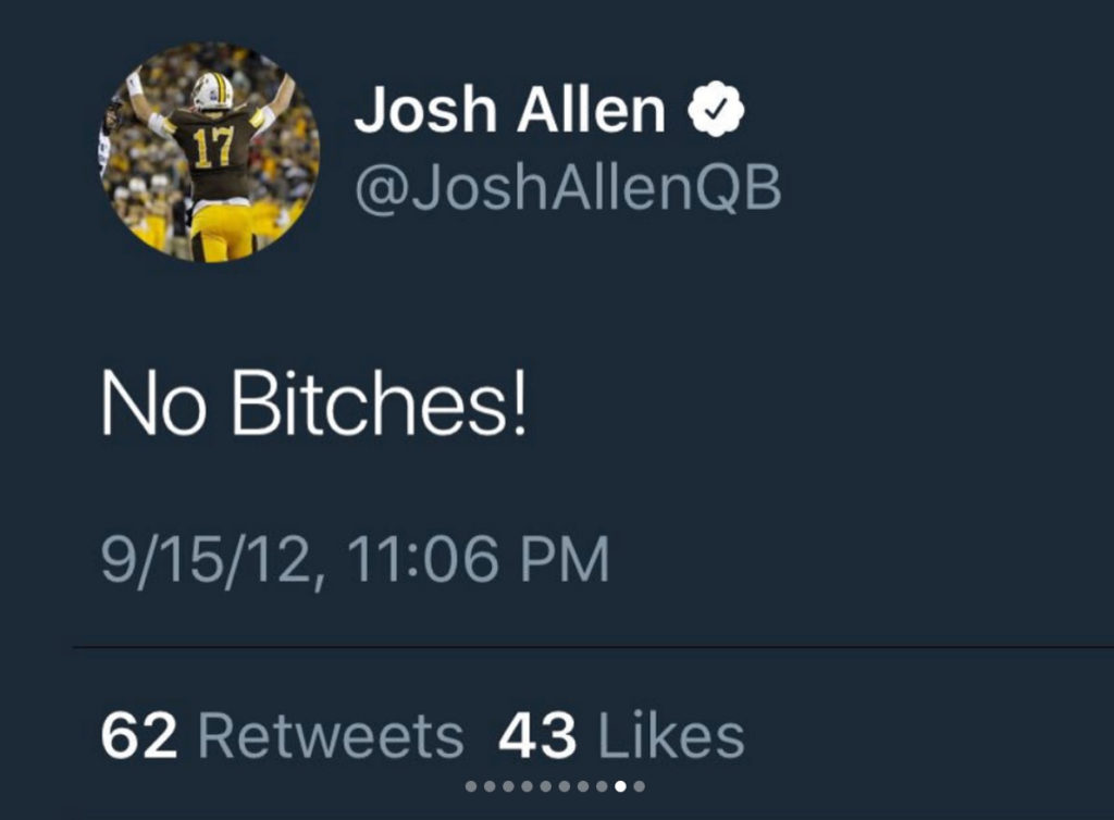 Someone Dug Up QB Josh Allen's Old Tweets And They're Pretttty Bad (PICS)