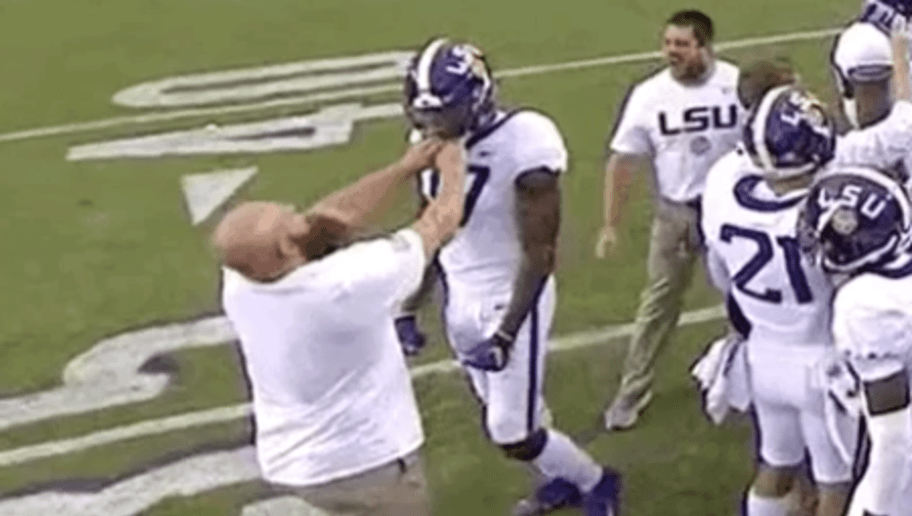 LSU Strength Coach Insanely Head-Butts His Players Without Helmet vs ...