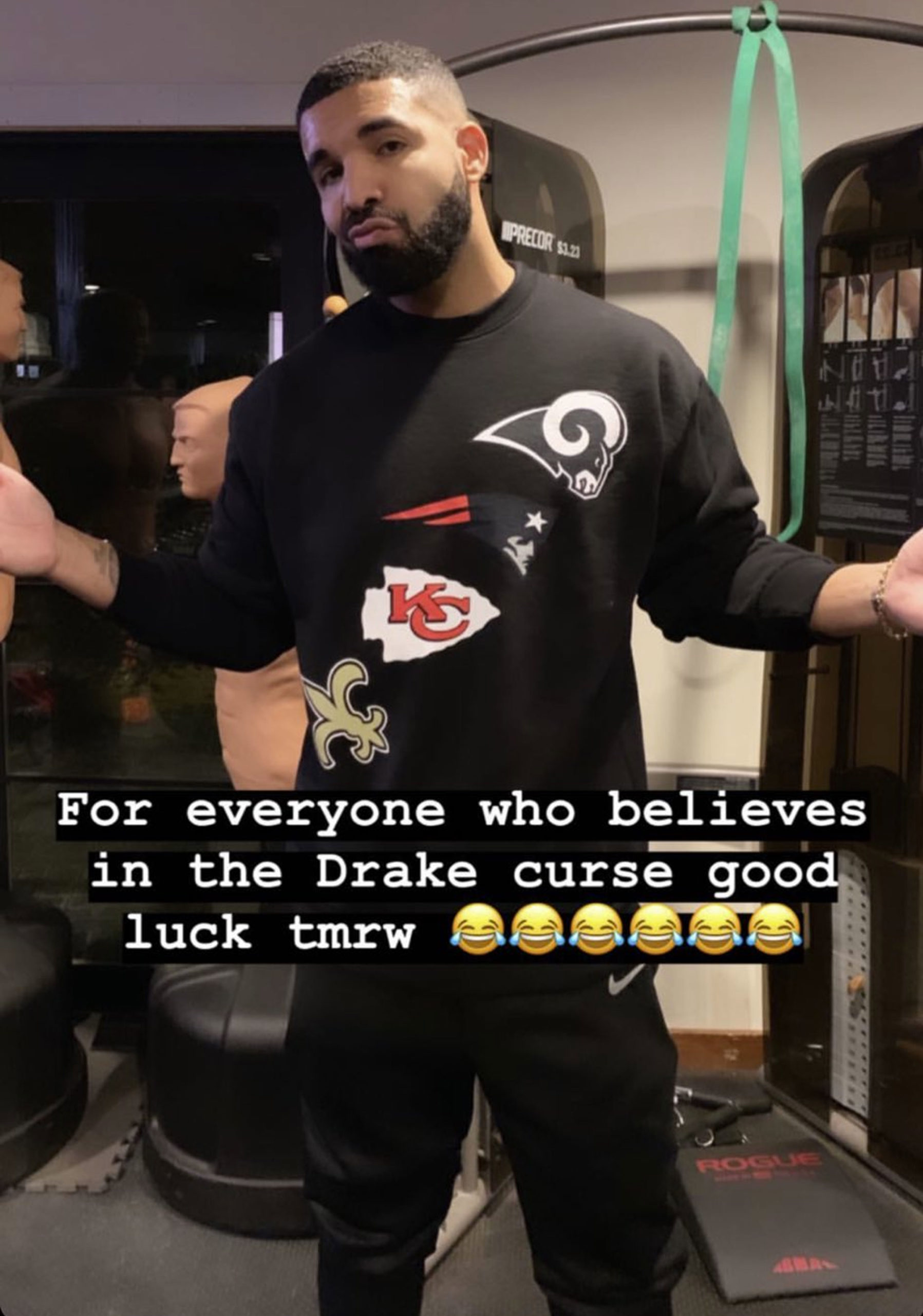 Drake Curses Every NFL Team Playing Today By Wearing Shirt Supporting ...