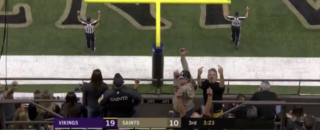 Saints Fan Spotted Flipping Off The FOX Cameras After Vikings Extra ...