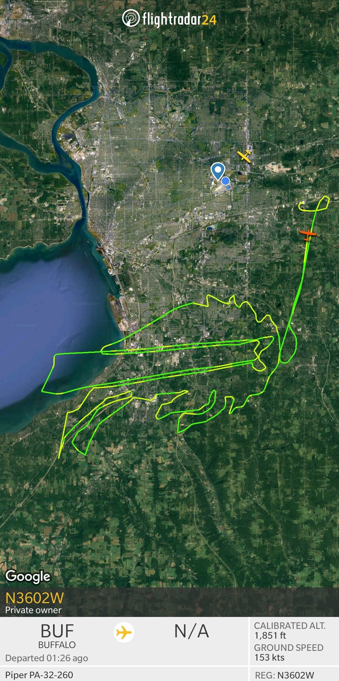 Bills Fan Flies His Plane Over Buffalo, Creates Perfect Outline Of Logo ...