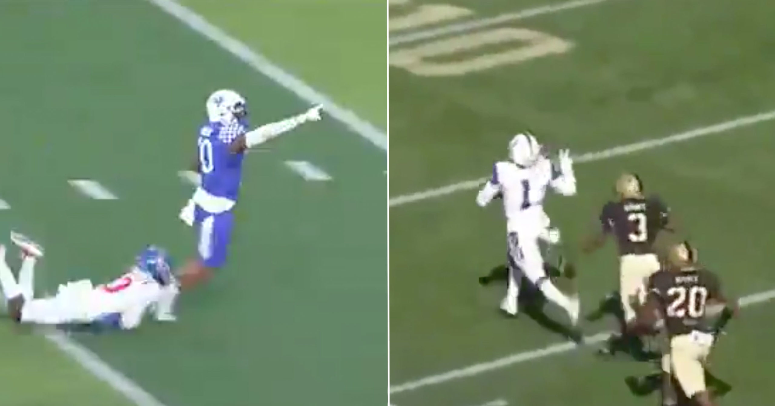 Two Players Today Got Tackled While Throwing Up Peace Sign Prematurely ...