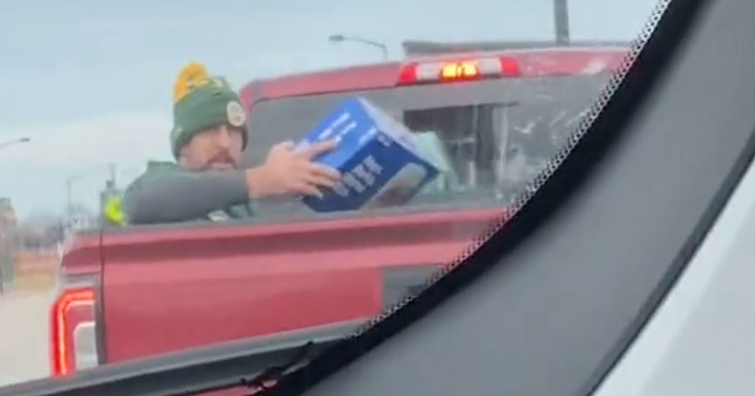 Aaron Rodgers Spotted Driving Around In Back Of Pickup Truck With Case ...
