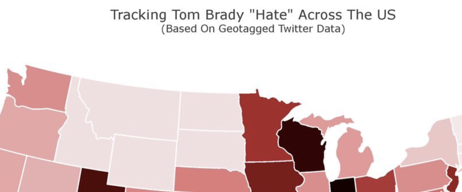 Map Shows Which States "Hate" Tom Brady The Most - Daily Snark