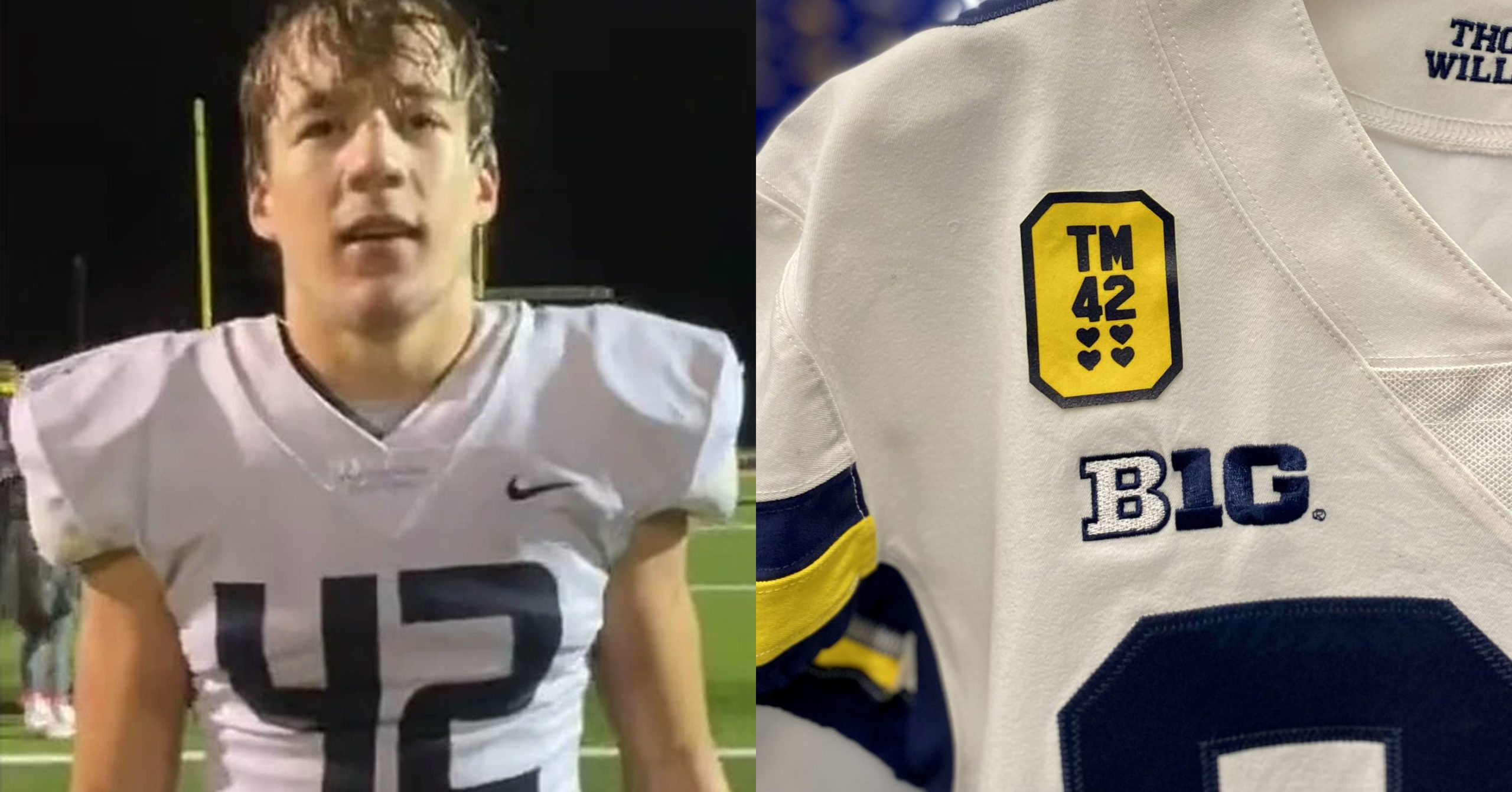 Michigan Scores 42 Points In BIG10 Title Game While Wearing #42 Patch ...