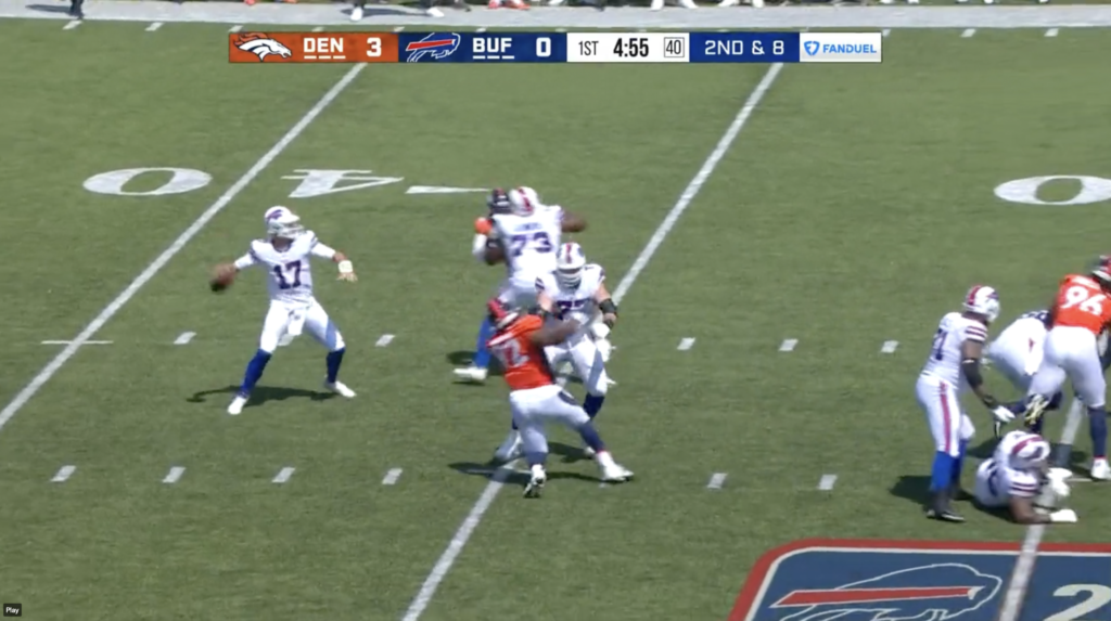 Josh Allen Evades The Broncos Pass Rush And Throws A Beautiful TD Pass To Gabriel Davis During ...