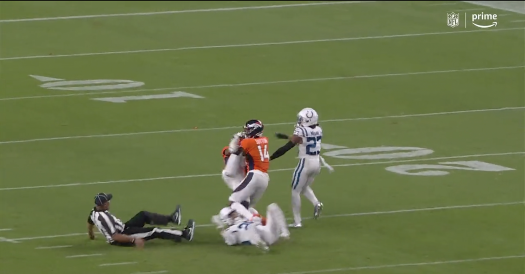 Referee Commits A Clear Pass Interference On A Play Where Two Broncos ...