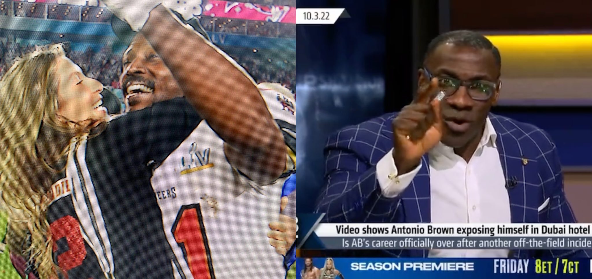 Shannon Sharpe Rips The Hell Out Of Antonio Brown For Posting About Tom Brady's Wife - Daily Snark