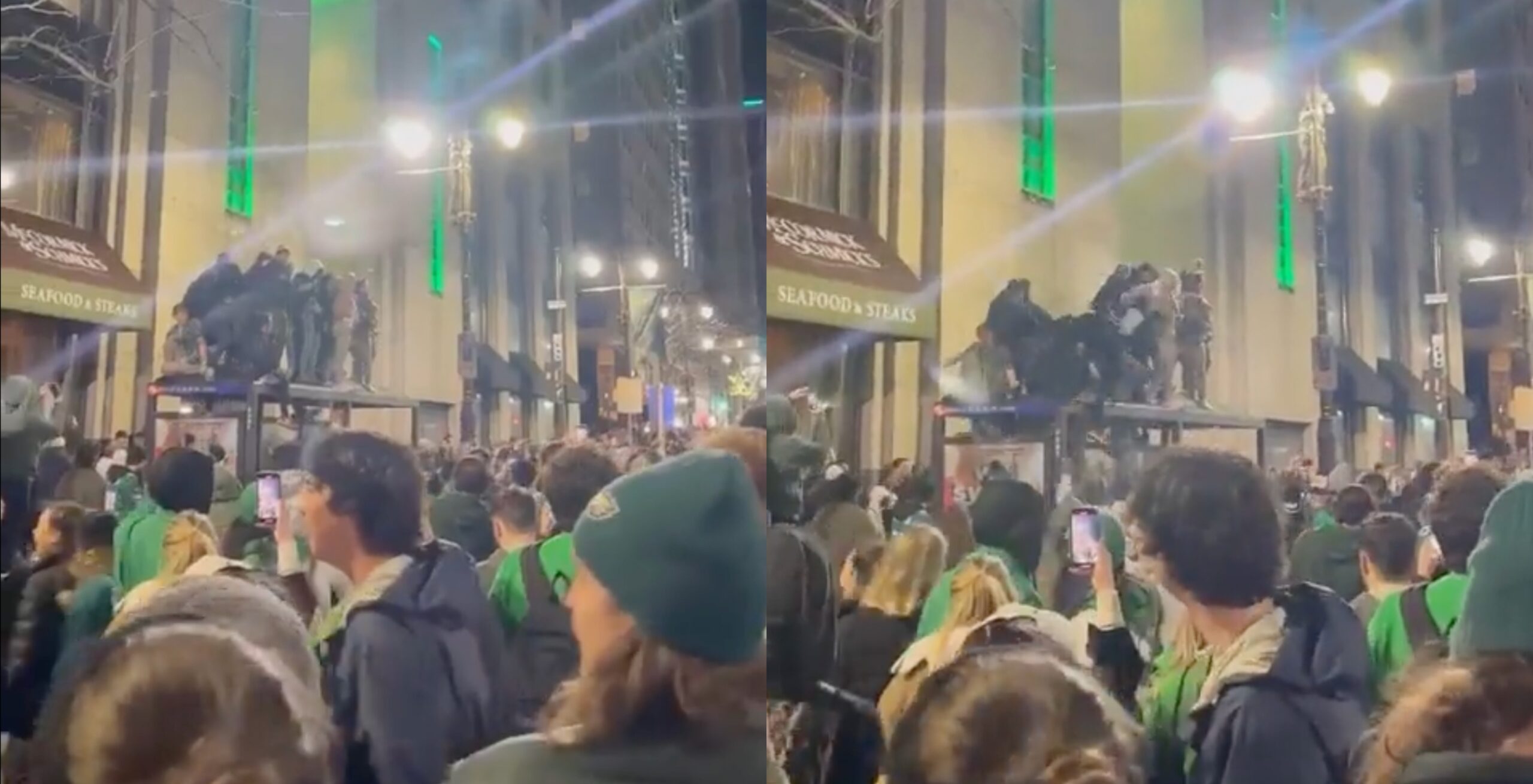 Bus Stop Collapses After Eagles Fans Stand On It Celebrating Super Bowl ...