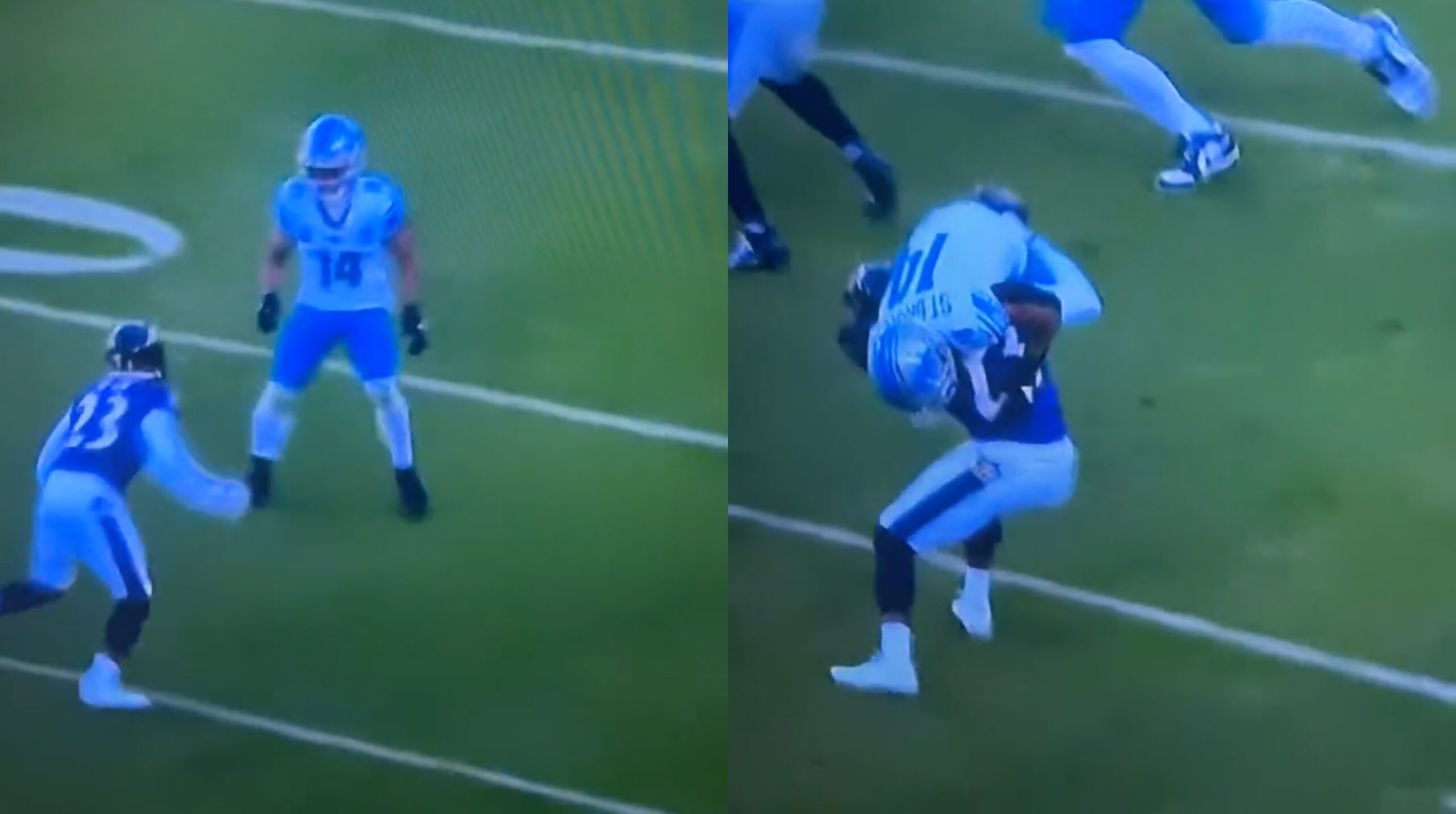 Lions WR Amon-Ra St. Brown Was Back Body-Dropped By Ravens CB During ...