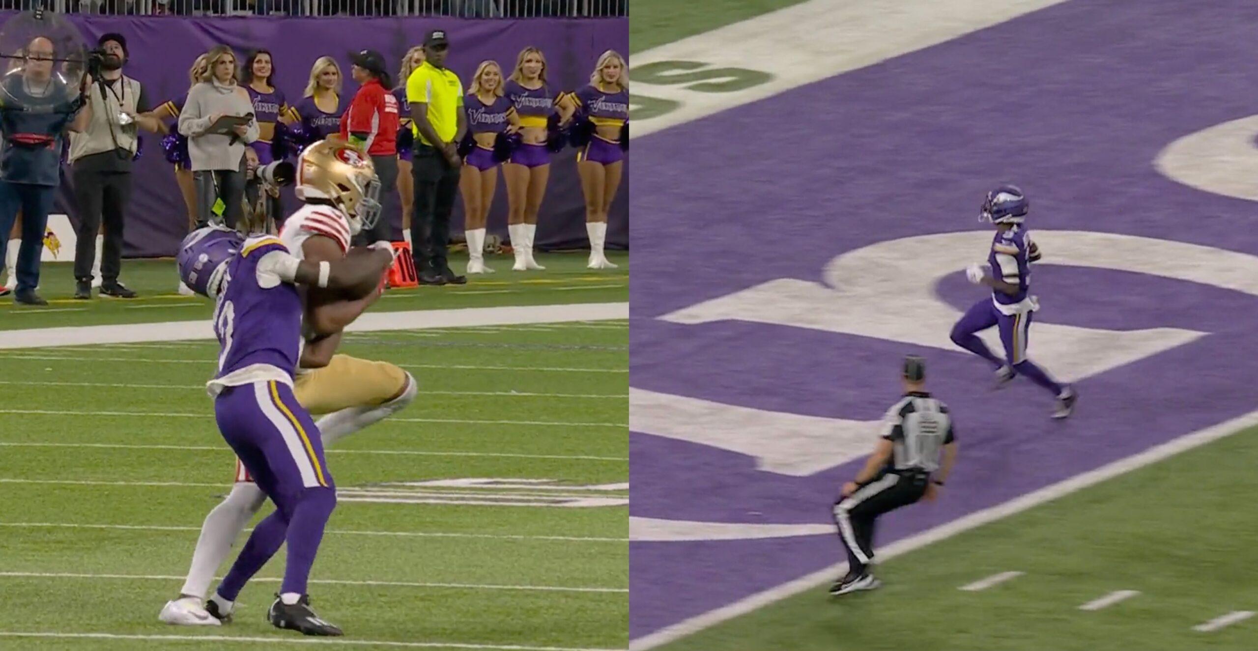 Vikings WR Jordan Addison Rips Ball Out Of 49ers' CB Hands, Scores 60 ...