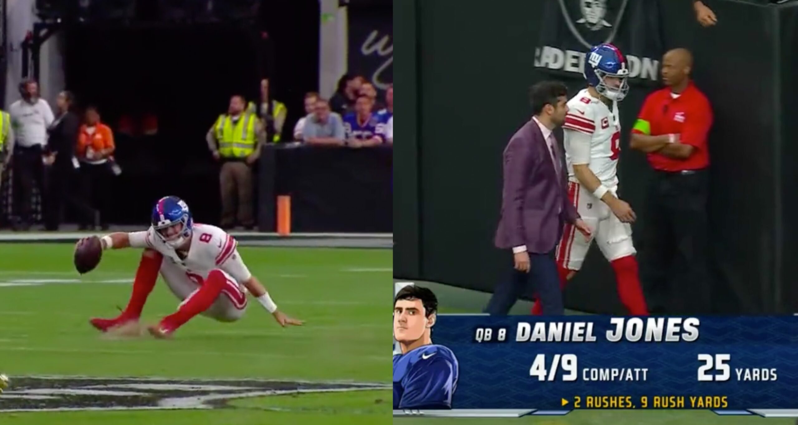 Giants QB Daniel Jones Leaves Game After Suffering Non-Contact Knee ...