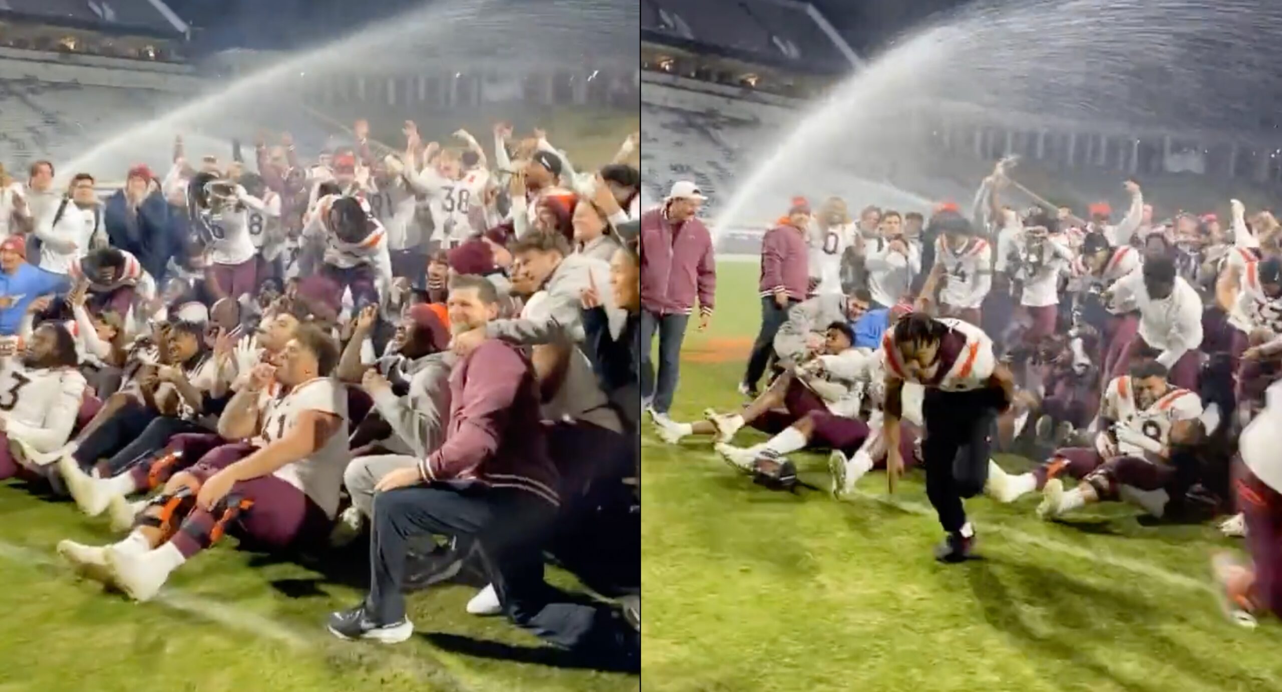 Virginia Turned Sprinklers On While Virginia Tech Was Taking A Team ...