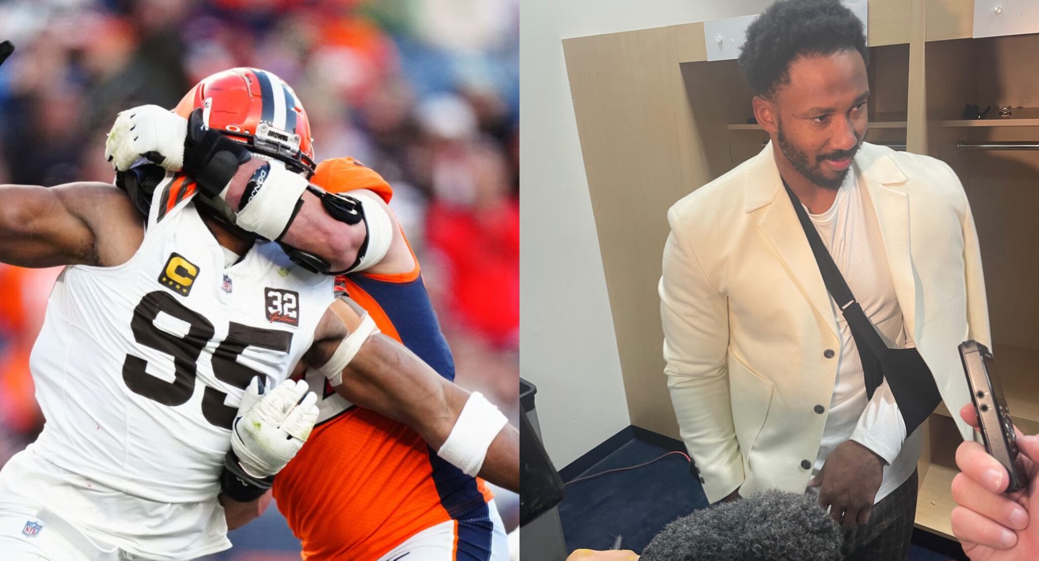 Myles Garrett Had Arm In Sling, Says He Felt Something 'Pop' After Loss ...
