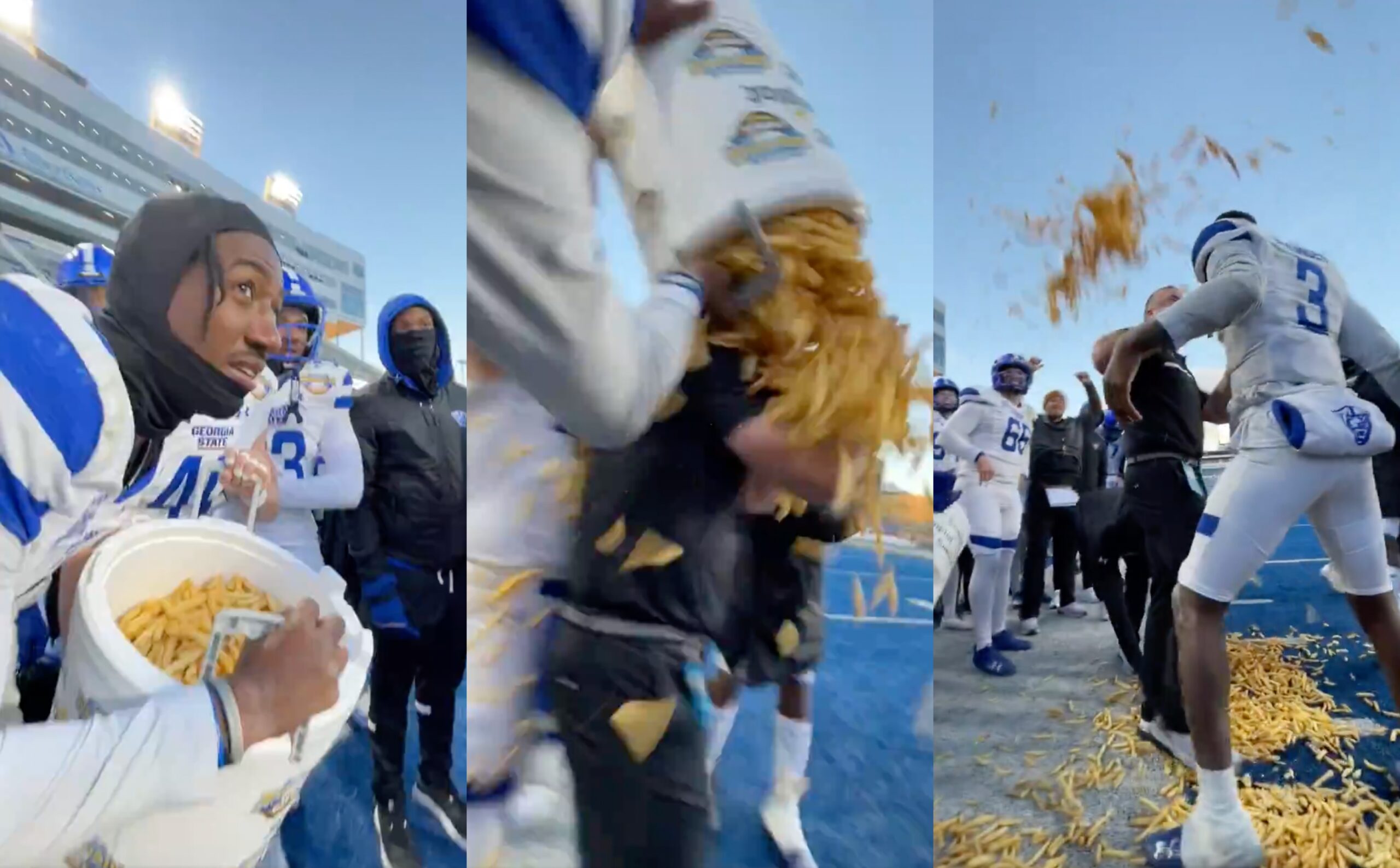 Georgia State Coach Gets French Fry Bath After Idaho Potato Bowl Win ...