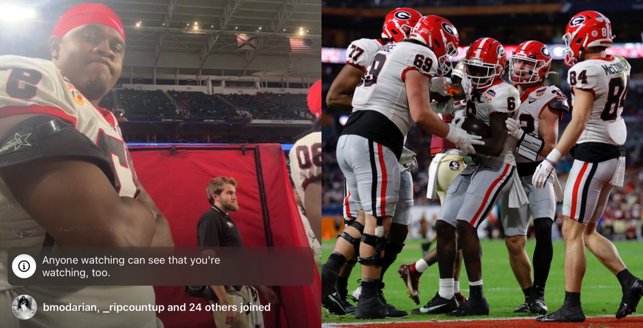 Georgia Player Goes On Instagram Live During Blowout Of Florida State ...