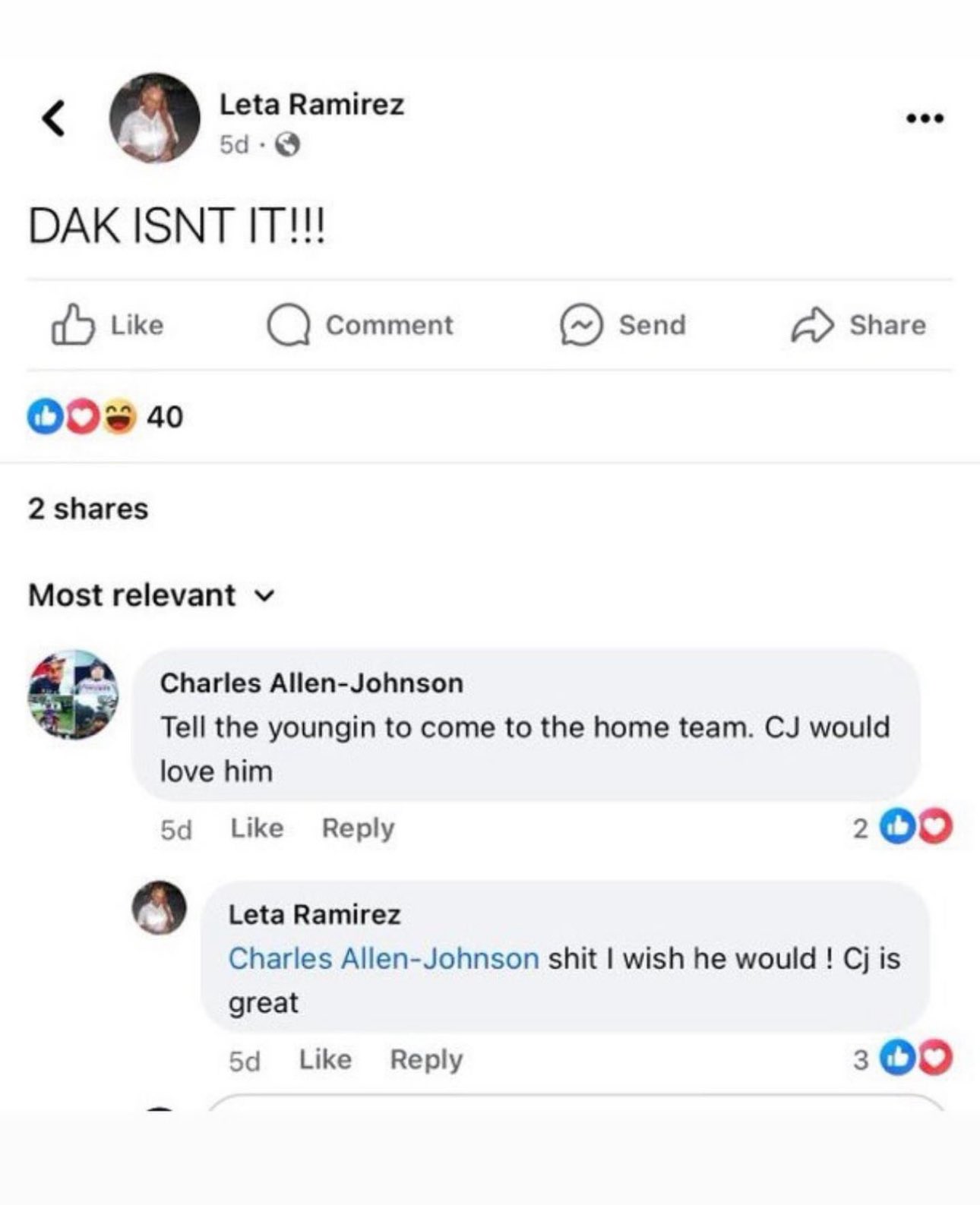 CeeDee Lamb's Mom Goes In On Dak Prescott On Social Media: "They Need ...