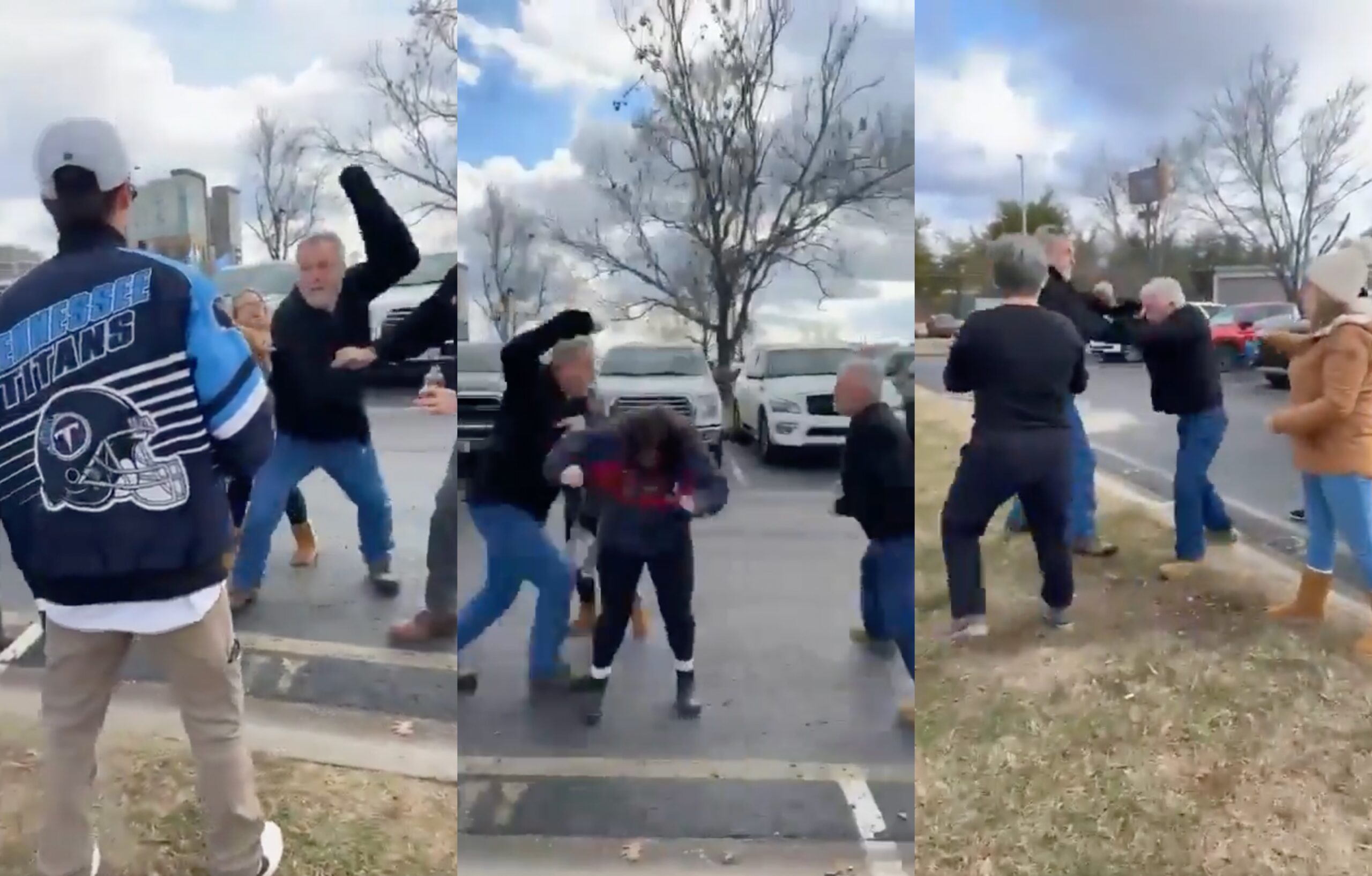 A Bunch Of Elderly Titans Fans Got Into A Brawl In Parking Lot During ...