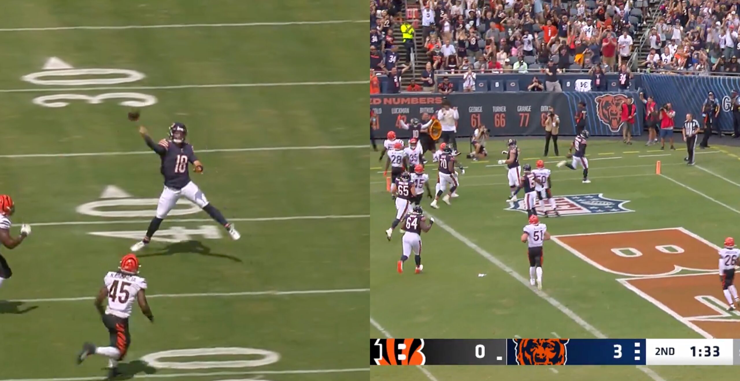 Caleb Williams Throws An Absolute Dime To Rome Odunze, Rushes For A TD ...