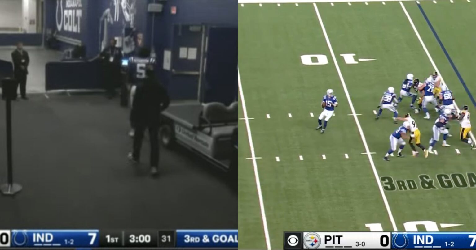 Joe Flacco Comes In And Throws A TD Pass After Anthony Richardson ...