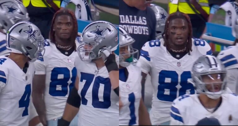 CeeDee Lamb Spotted On The Sidelines Yelling At Dak Prescott During ...