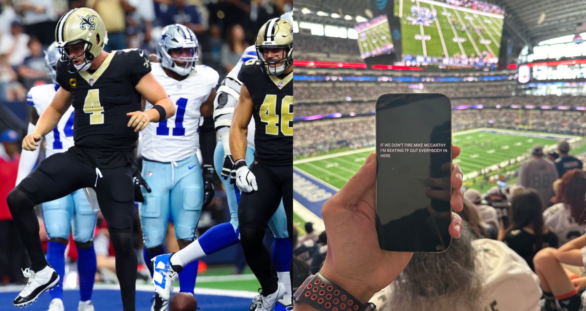 Angry Cowboys Fan Airdropped Wild Message To Fans At AT&T Stadium ...