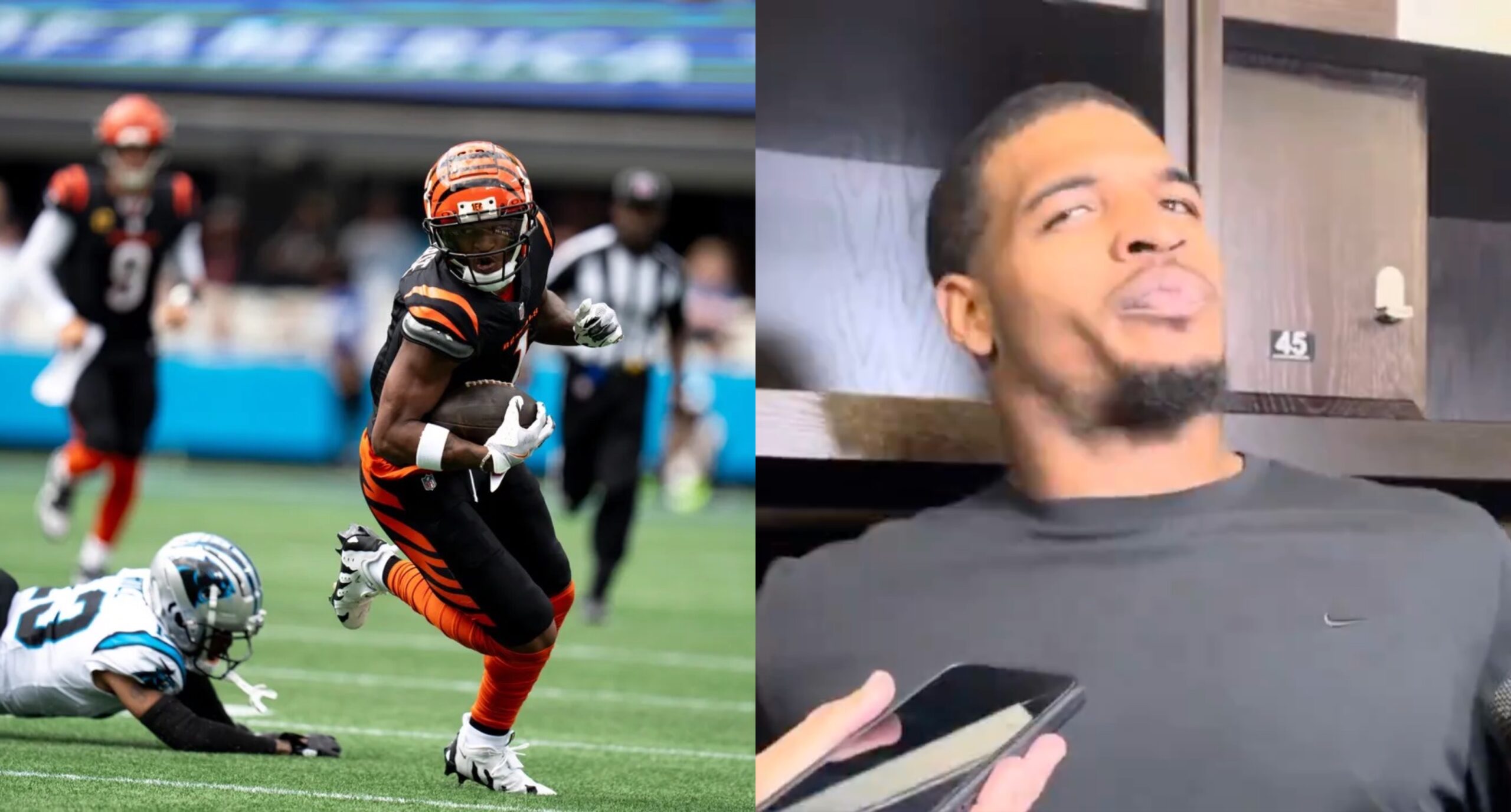 Reporter Asked Ja'Marr Chase If Was Wearing Baby Oil During TD vs ...