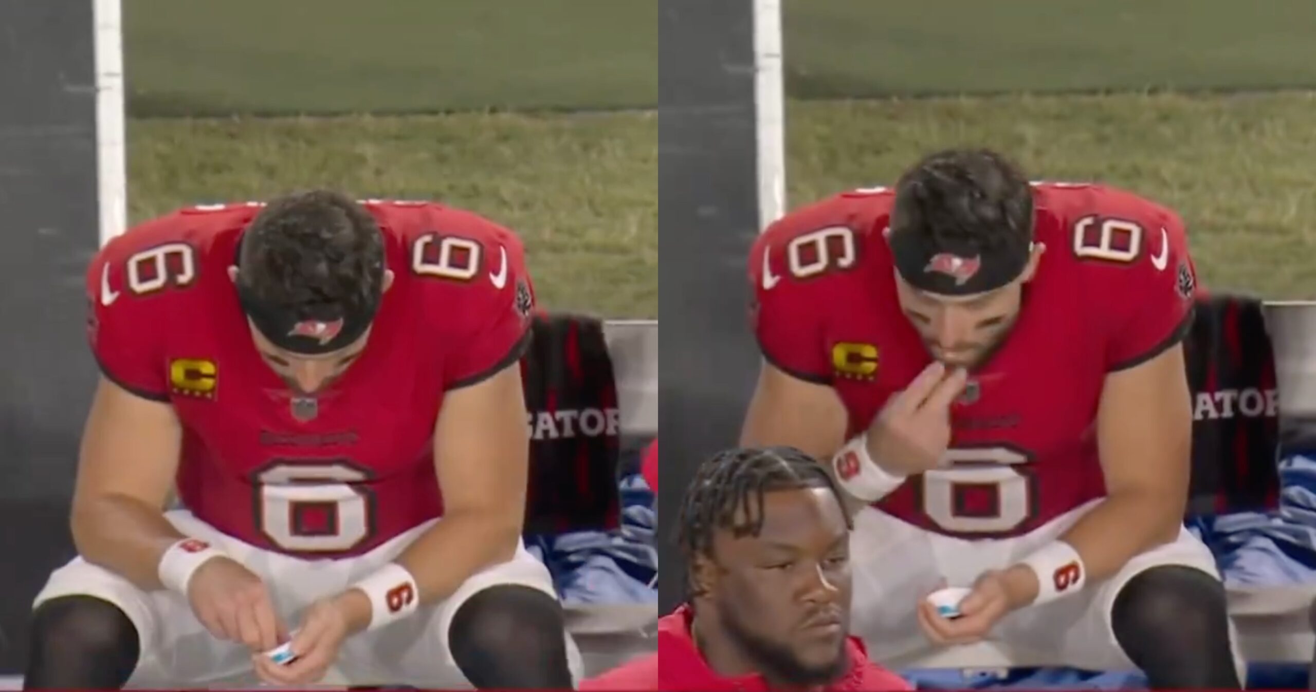 Baker Mayfield Shown Taking ZYN On Sidelines During MNF Game vs Ravens - Daily Snark