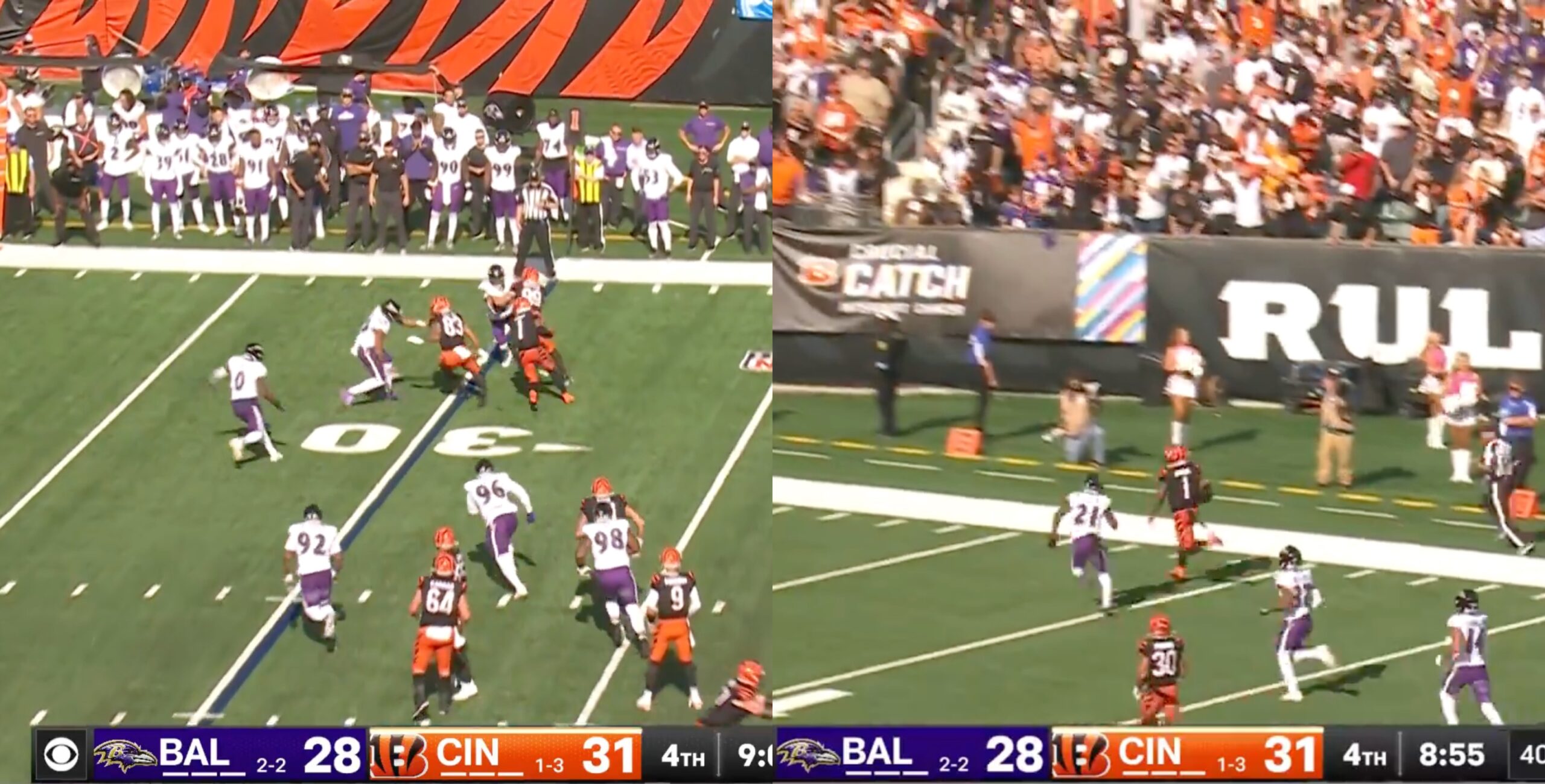 Ja'Marr Chase Goes 70-Yards Right Through The Ravens Defense For A Touchdown - Daily Snark