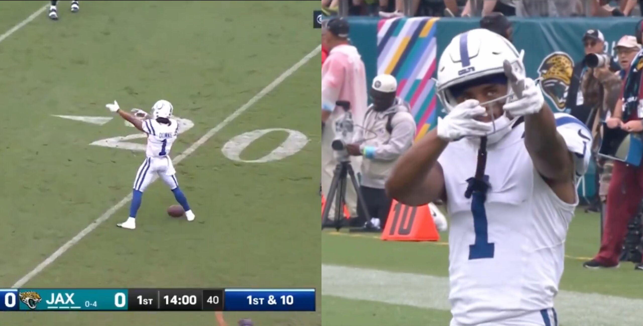 Colts WR Josh Downs Was Called For Unsportsmanlike Conduct For Pointing ...