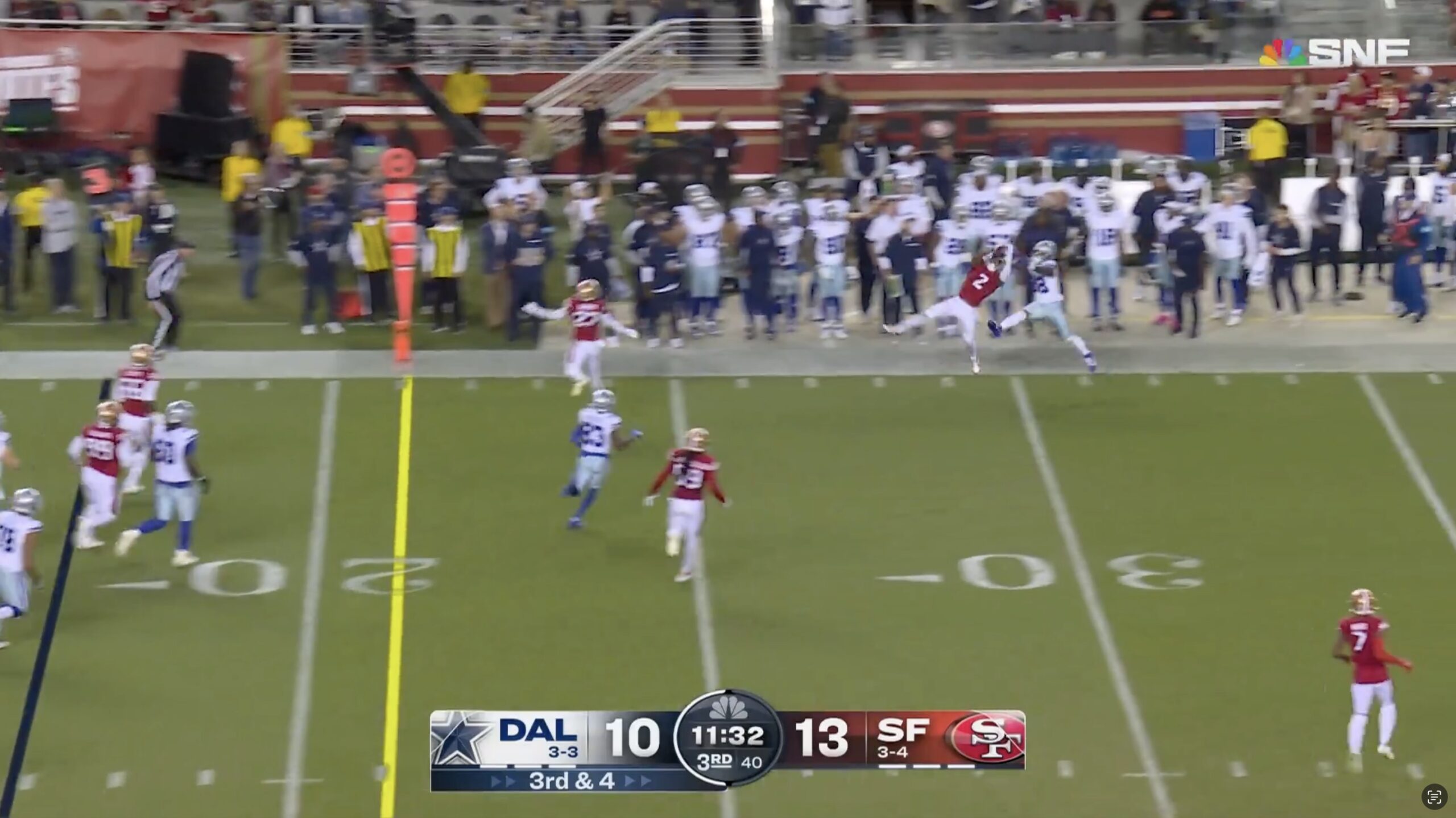 49ers CB Deommodore Lenoir Makes An Incredible Interception vs Cowboys - Daily Snark