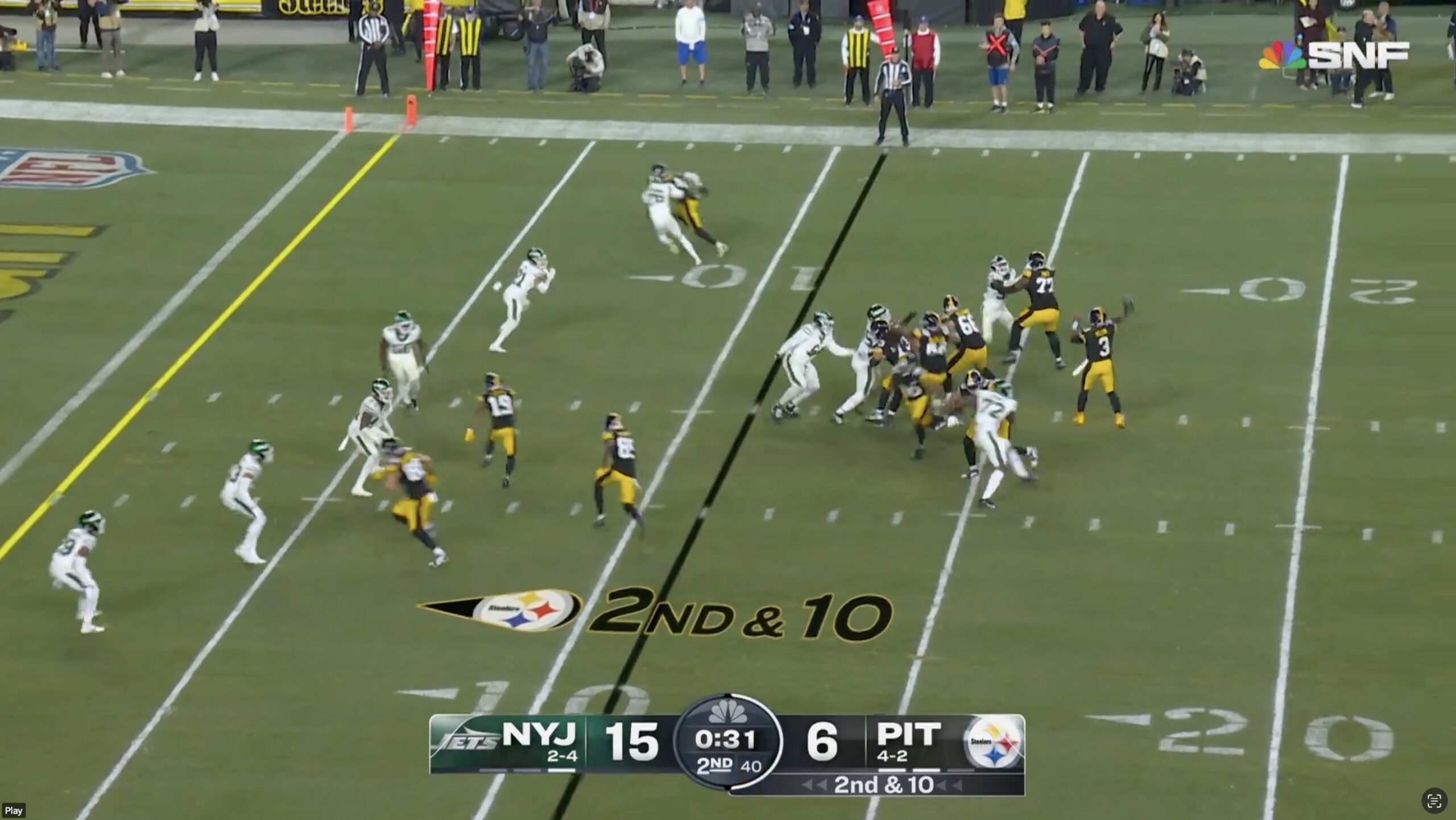 Russell Wilson Throws His First TD Pass With Steelers To George Pickens ...