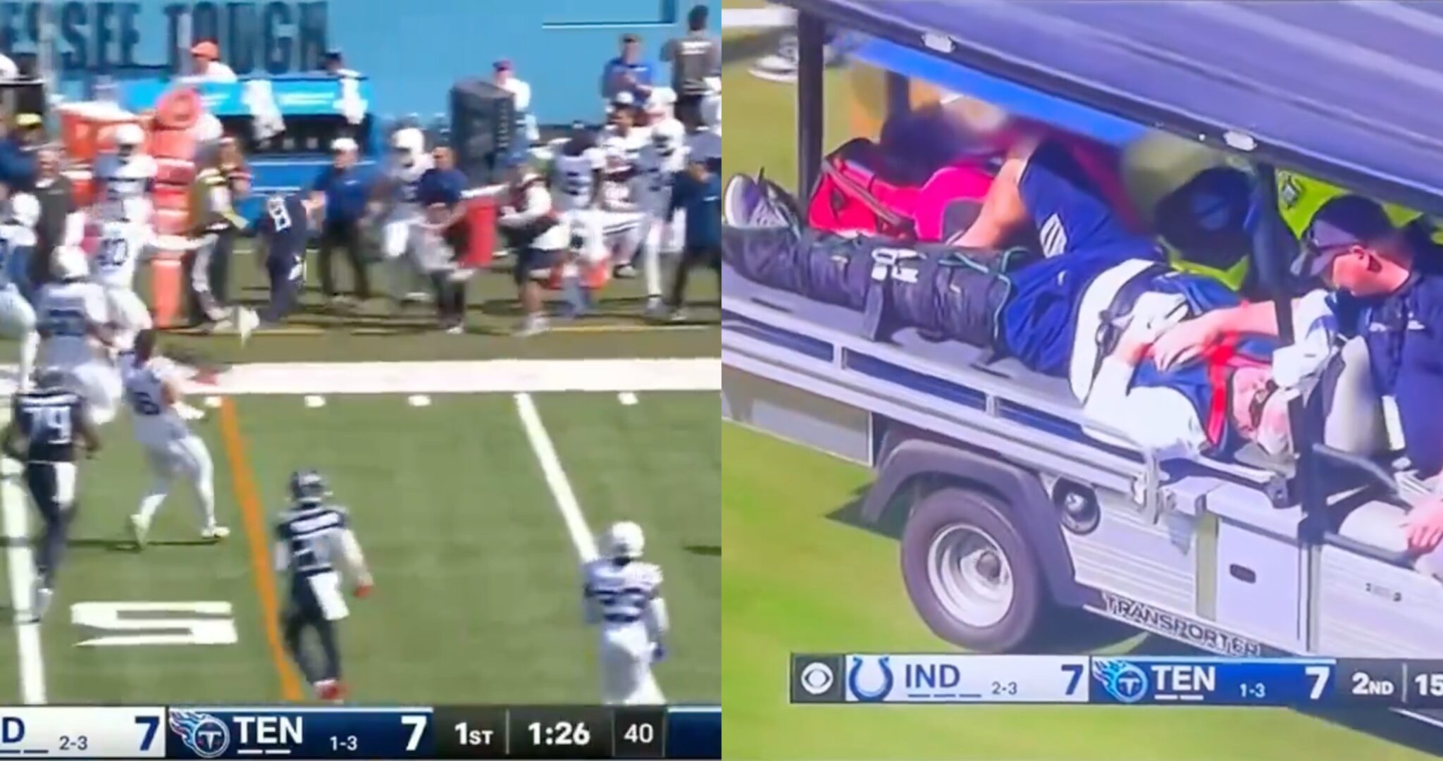 Ball Boy For Colts-Titans Game Carted Off The Field After Collision ...