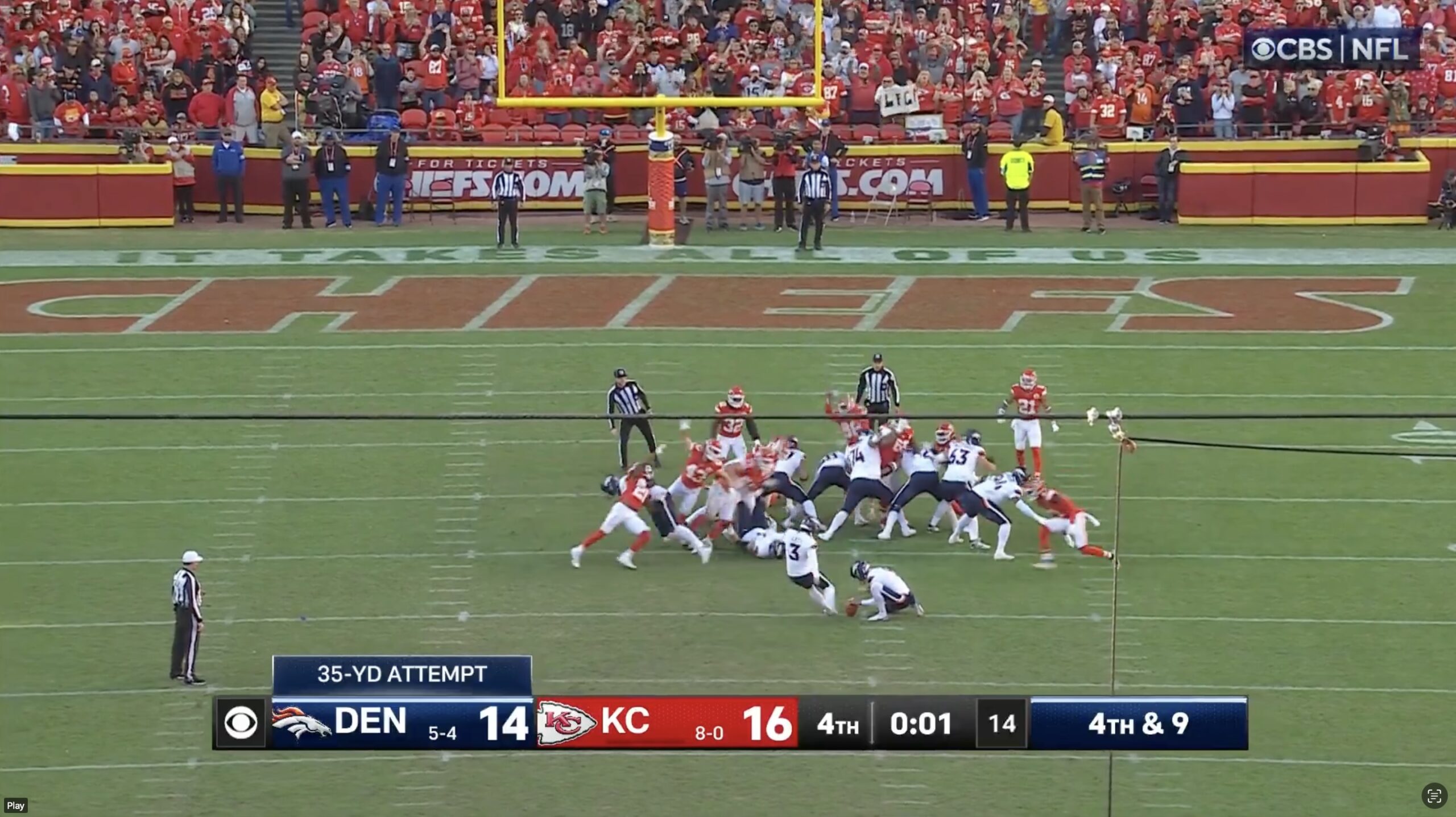 Chiefs Remain Undefeated After Blocking The Broncos Game-Winning Field ...