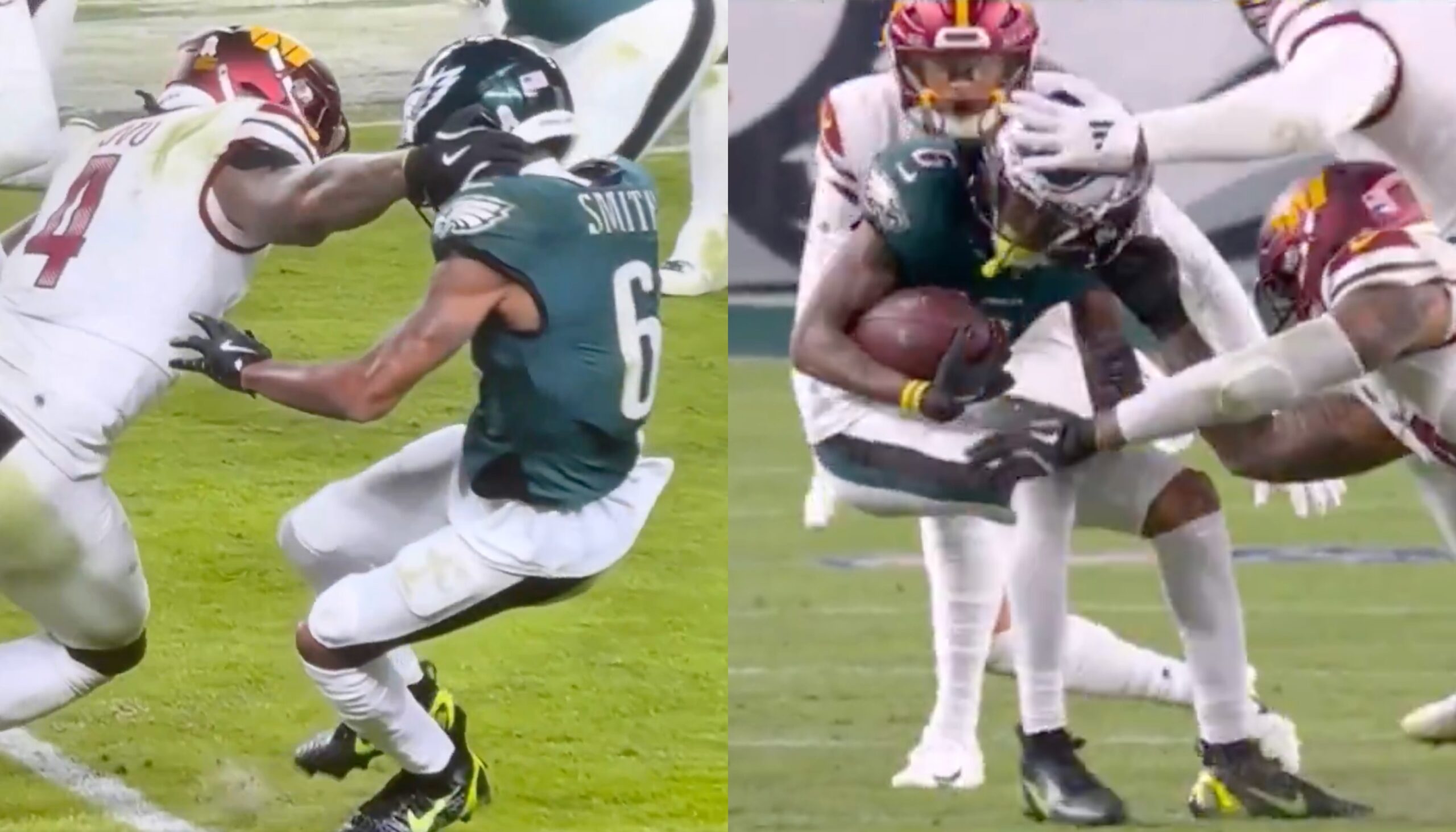 Refs Missed Obvious Facemask Penalty During Eagles-Commanders Game On Thursday Night Football ...