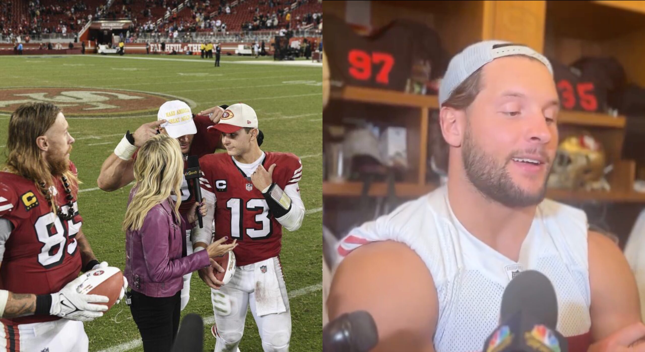 49ers' Nick Bosa Says MAGA Hat Stunt Was "Well Worth It" After Donald ...