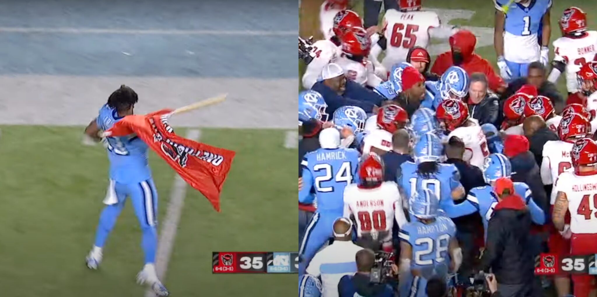 Another Brawl Breaks Out After NC State Plants Flag At Midfield After ...