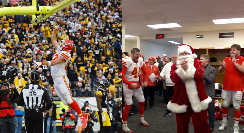 Andy Reid Dressed Up As Santa Claus In Locker Room After Chiefs Win vs ...