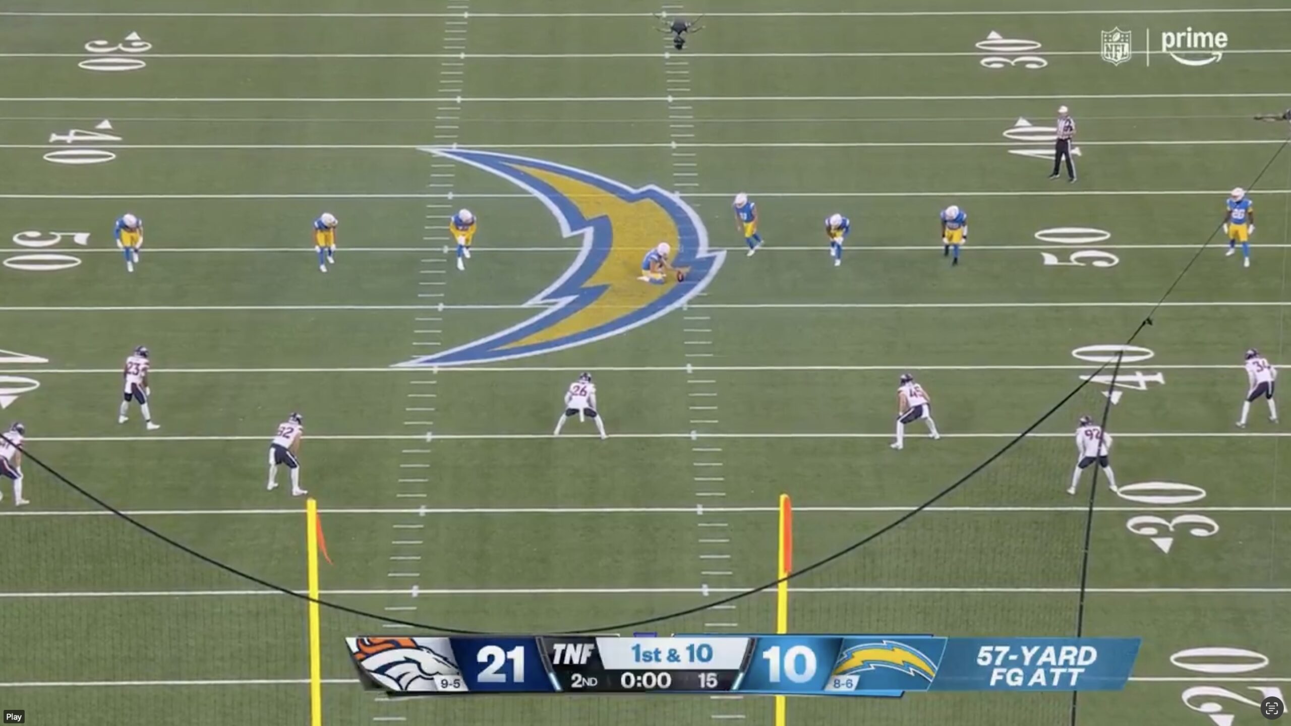 Chargers Convert The First Successful Free Kick Since 1976 After Cameron Dicker Nails 57-Yard ...