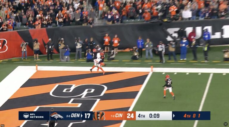 Bo Nix Throws Game-Tying Touchdown Pass To Marvin Mims To Force Overtime vs Bengals - Daily Snark