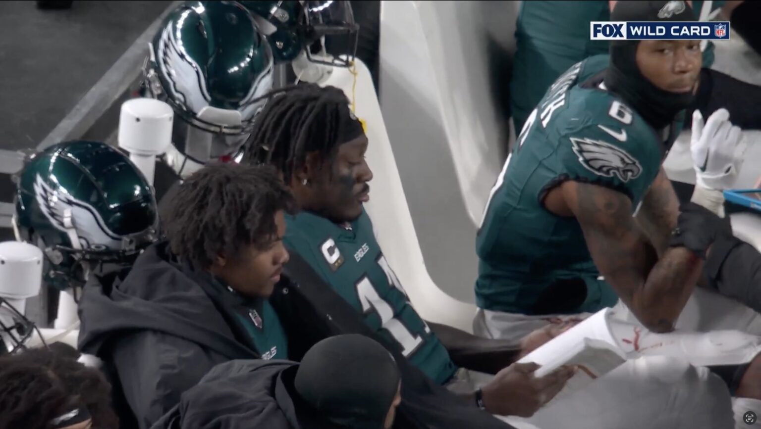A.J. Brown Was Reading A Book On Eagles Sideline After Jalen Hurts Missed Him For Easy TD vs ...