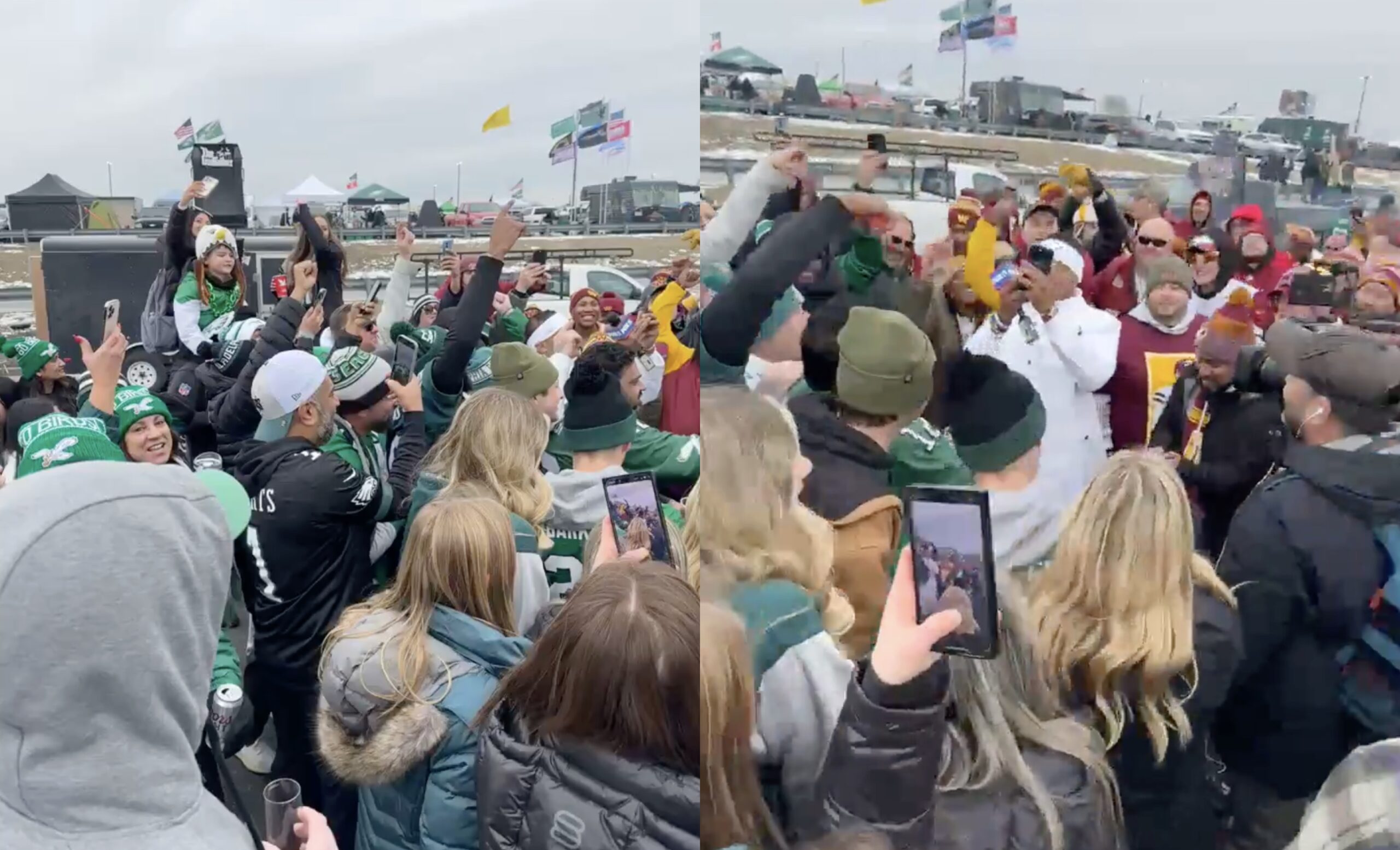 Commanders And Eagles Fans Come Together To Break Out "Dallas Sucks ...