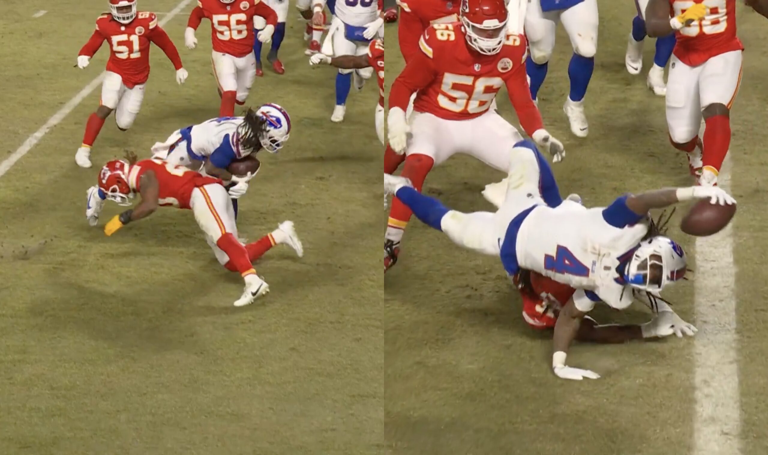 James Cook Shows Incredible Effort On One-Yard TD Run To Give Bill Lead ...