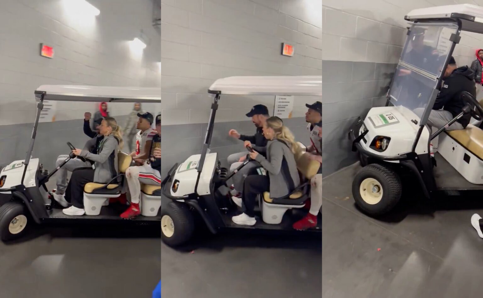 Golf Cart Carrying Ryan Day In Mercedes-Benz Stadium Tunnel Crashed ...