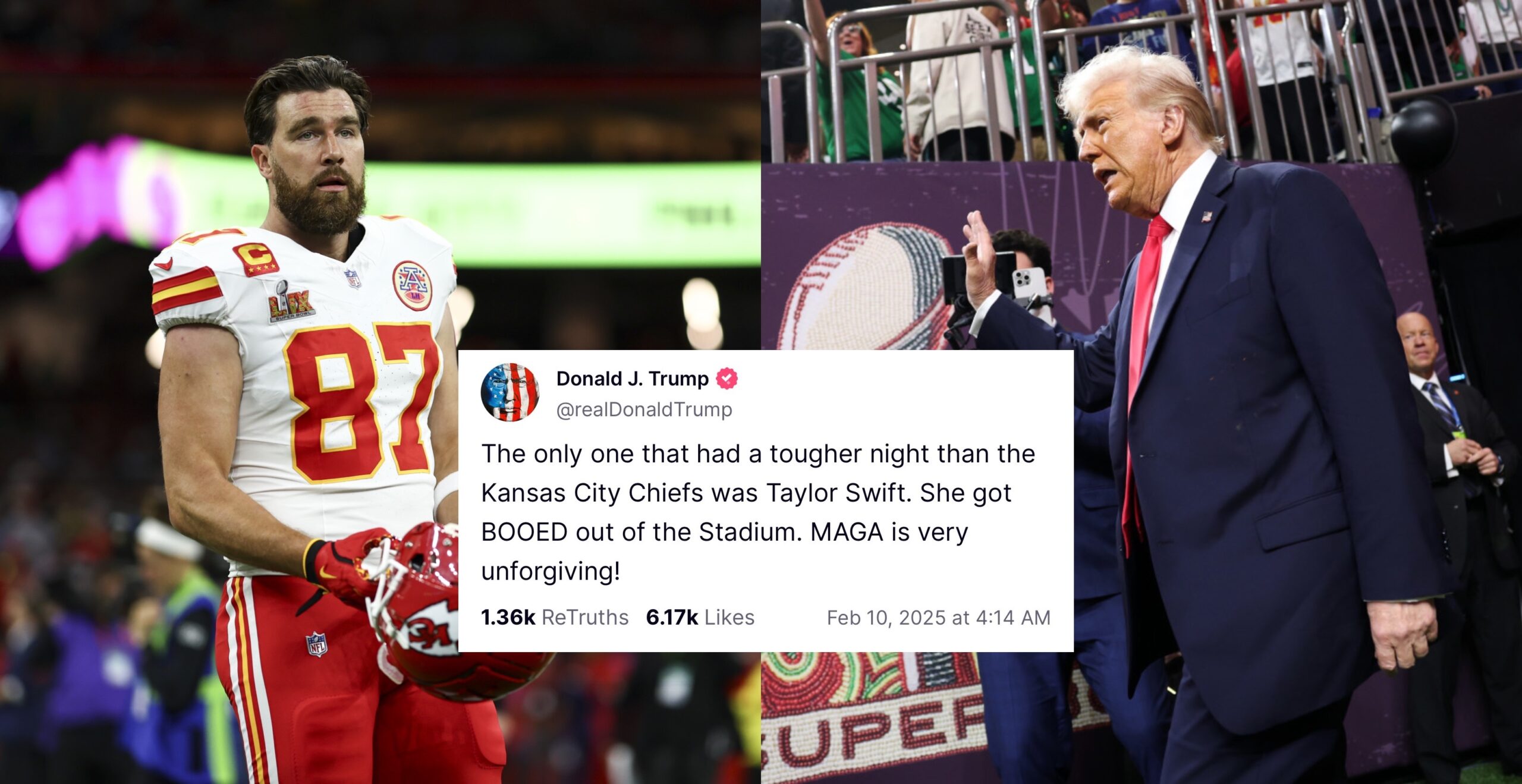 Travis Kelce Is Not Happy With Donald Trump For What He Said About Taylor Swift After Super Bowl ...