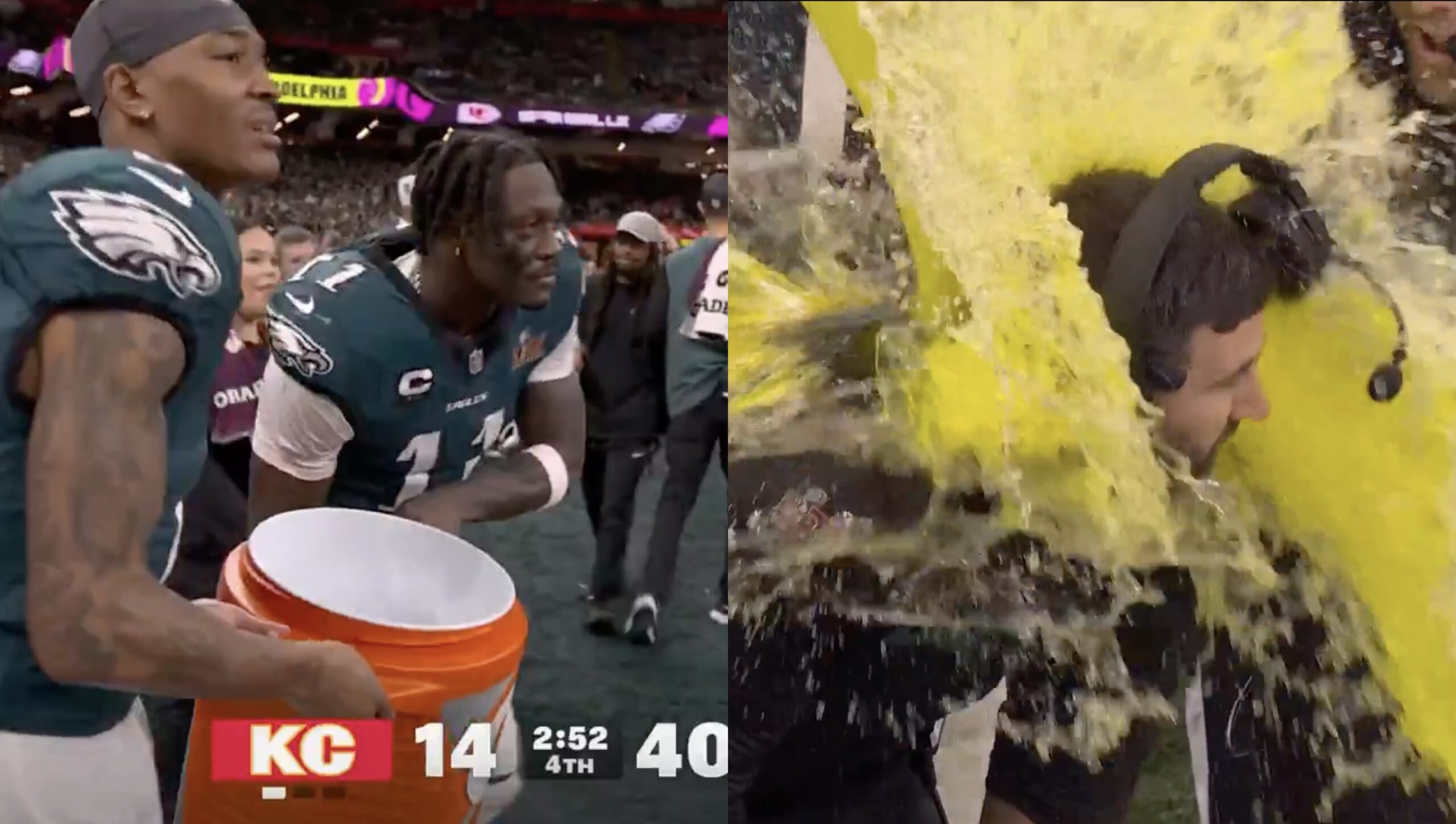 AJ Brown And DeVonta Smith Give Nick Sirianni A Gatorade Bath - Daily Snark