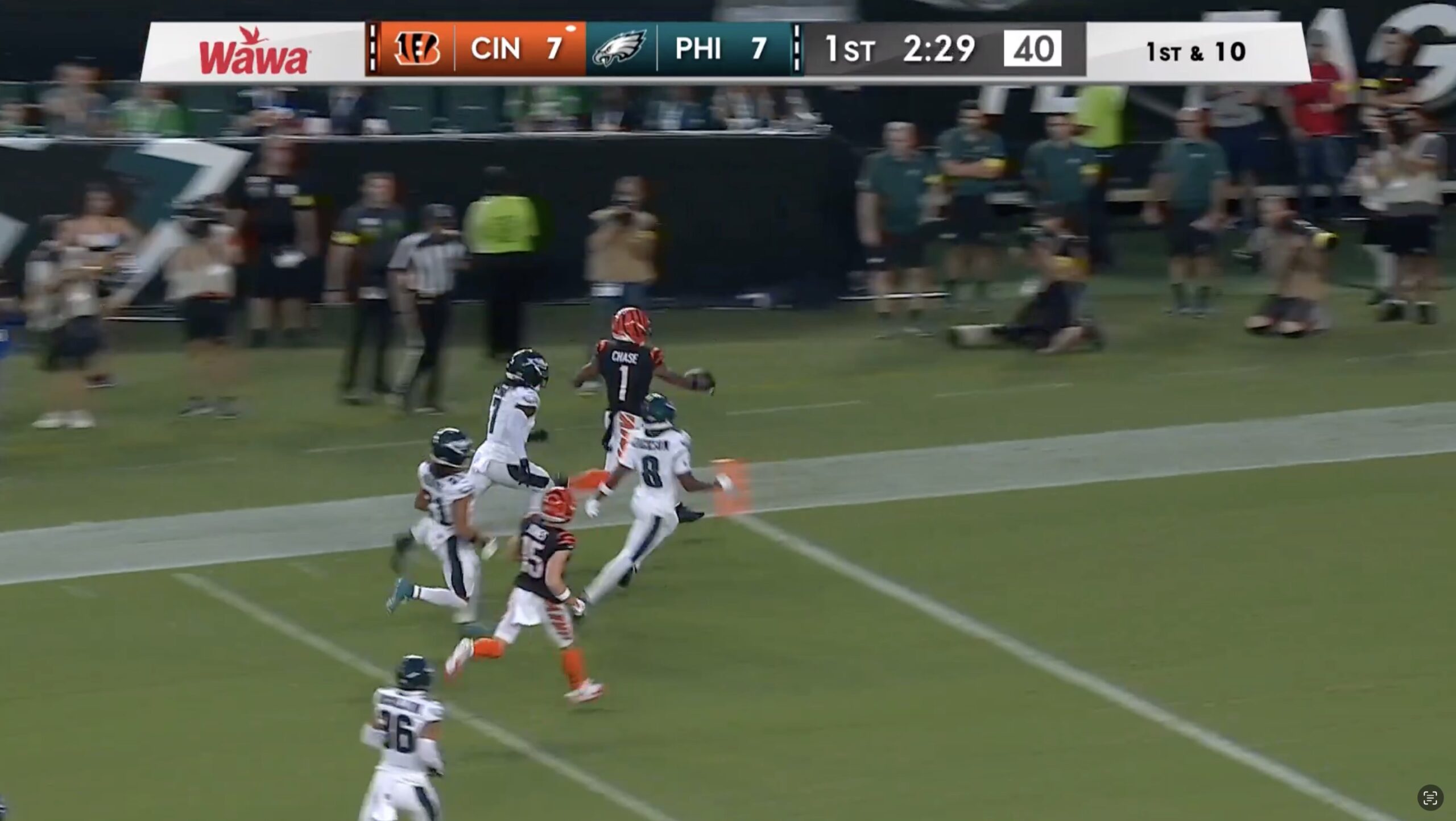 Joe Burrow Throws Touchdown Pass To Ja'Marr Chase In First Preseason Game vs Eagles - Daily Snark