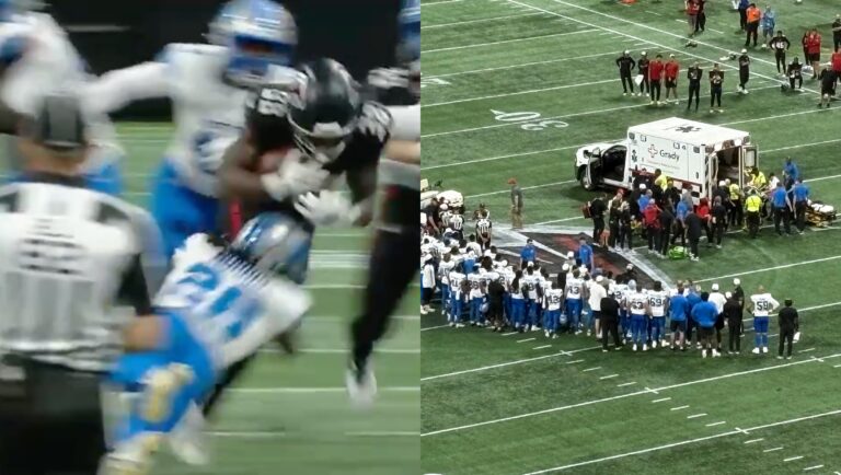 Lions-Falcons Preseason Game Suspended After Lions Safety Morice Norris Was Taken Off On ...