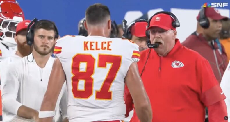 Andy Reid Goes Off On Travis Kelce In Sideline Altercation During SNF Game vs Giants - Daily Snark