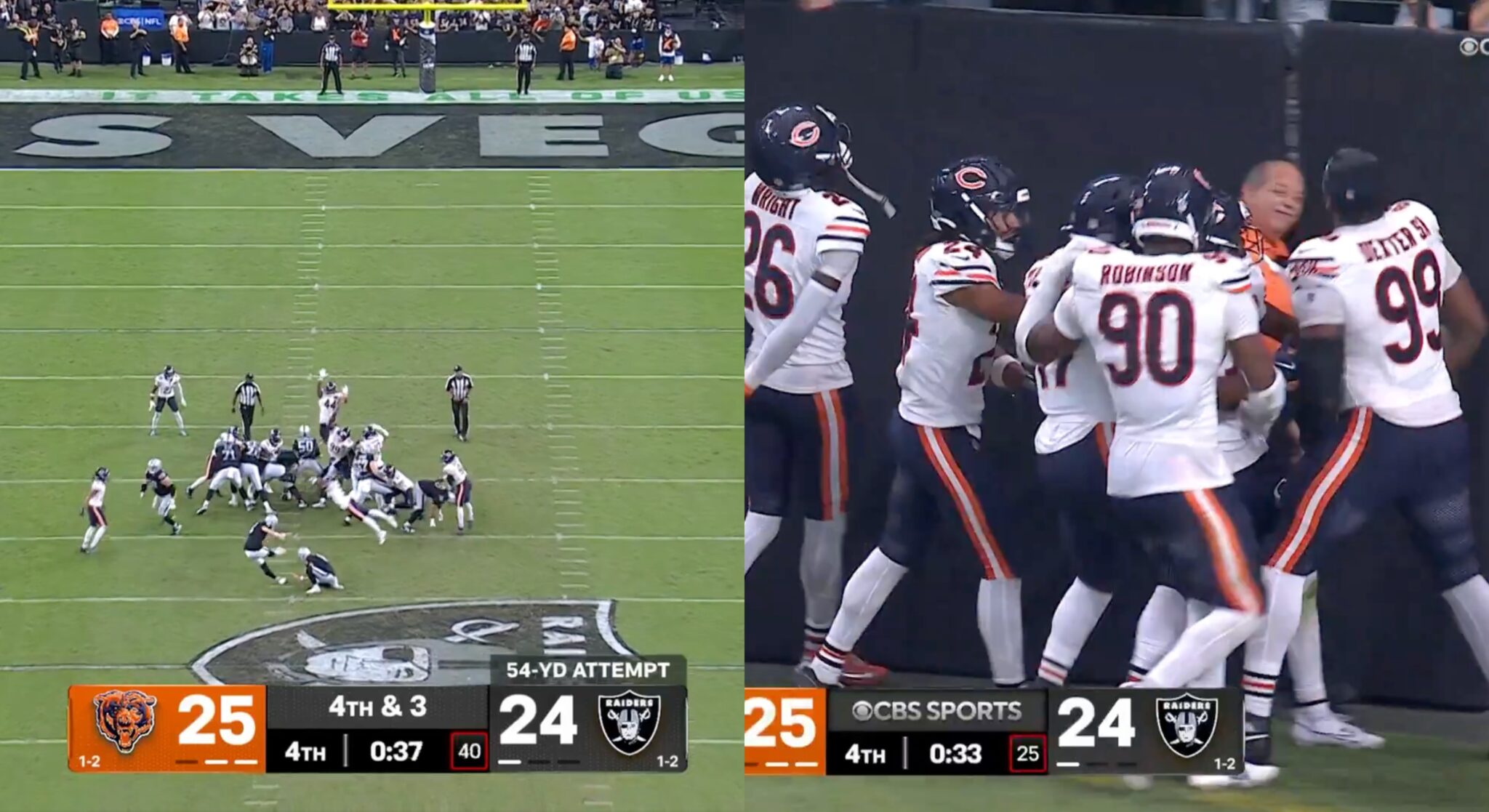 Bears Defeat Raiders After Blocking Their Game-Winning Field Goal ...